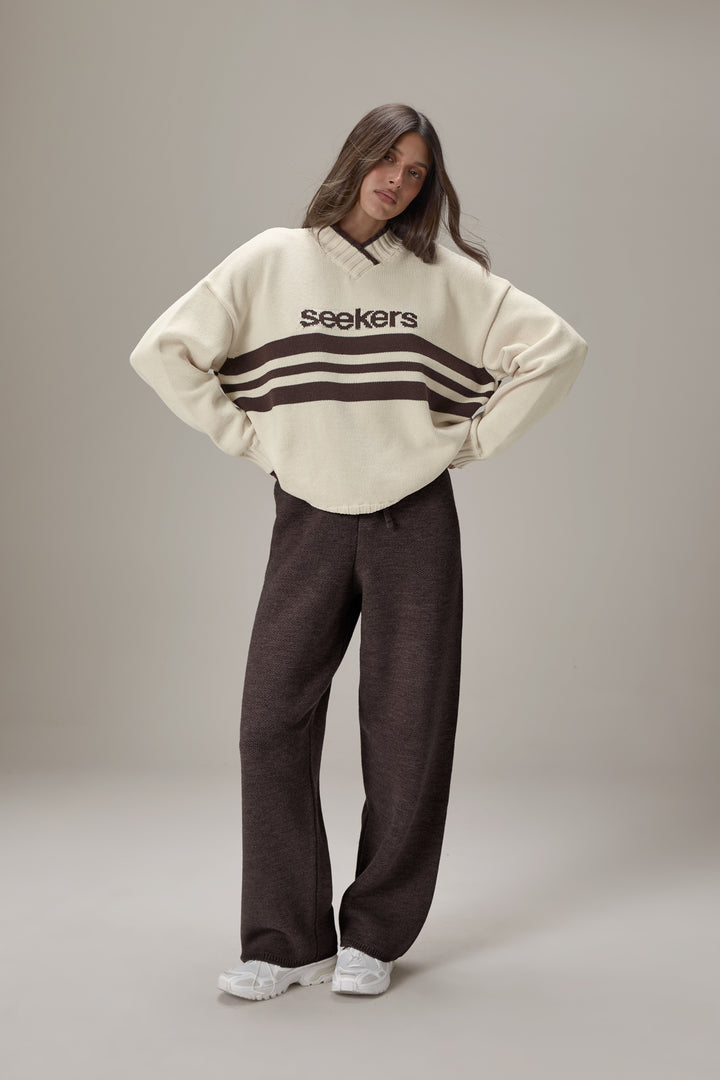 Peggy Logo Knit Sweater in Cream – Sisters and Seekers