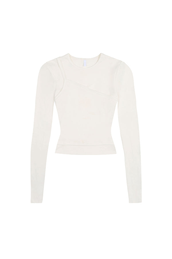 Lenzie Layered Long Sleeve Top in White – Sisters and Seekers
