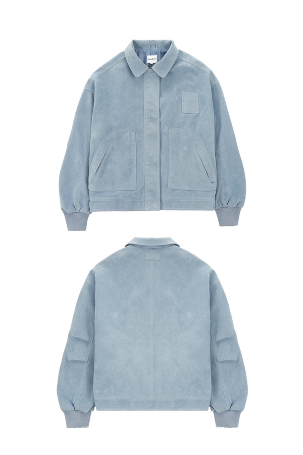 Martha Faux Suede Jacket in Blue – SistersandSeekers